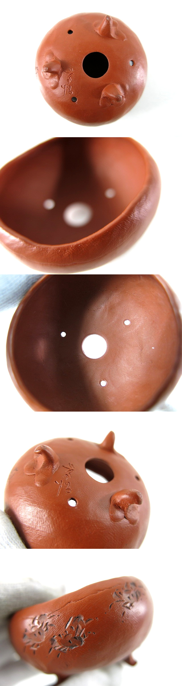 日本代購代標第一品牌【樂淘letao】－R641 未使用 在銘 蟹図 小品盆栽 間口約4.6cm【説明欄に詳細写真有り】