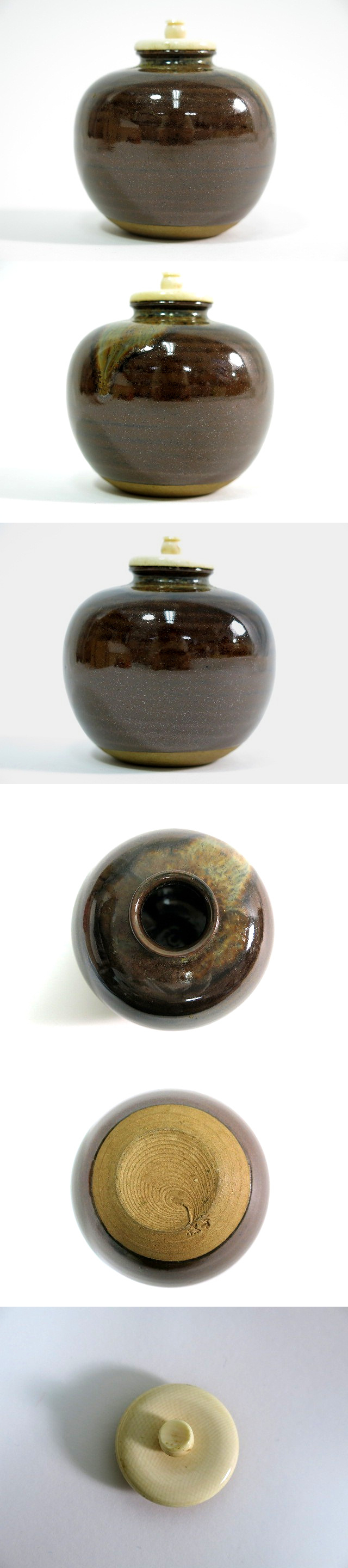 代購代標第一品牌－樂淘letao－W125 F 平安喜山 造 文琳茶入 共箱 茶道具