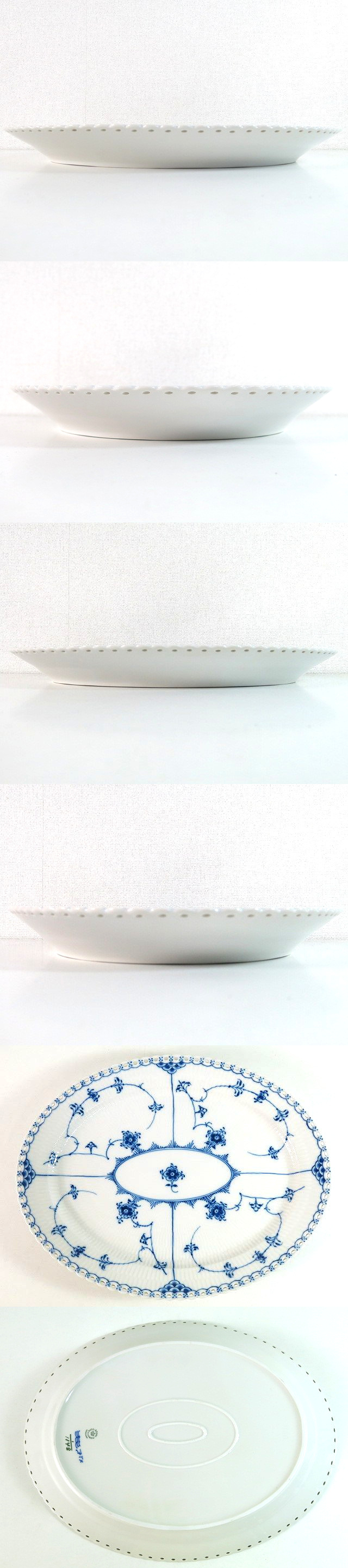 代購代標第一品牌－樂淘letao－W289 F ロイヤルコペンハーゲン ブルーフルーテッド フルレース オーバル 約36cm【説明欄に詳細写真有り】